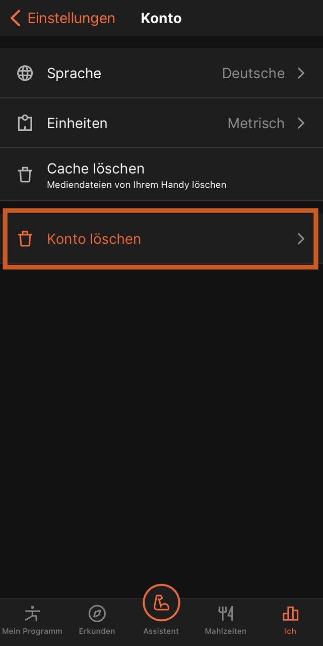 Wie kann ich mein Konto löschen? – MadMuscles-Hilfezentrum