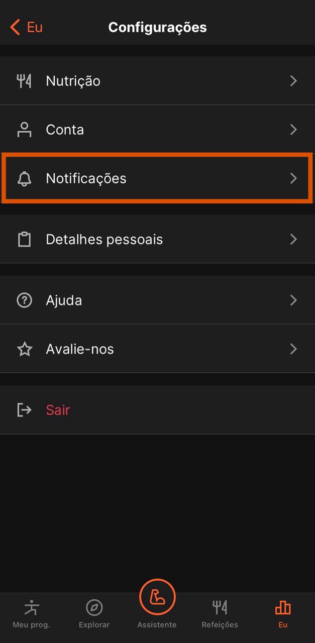 Como parar as notificações – Centro de Ajuda MadMuscles