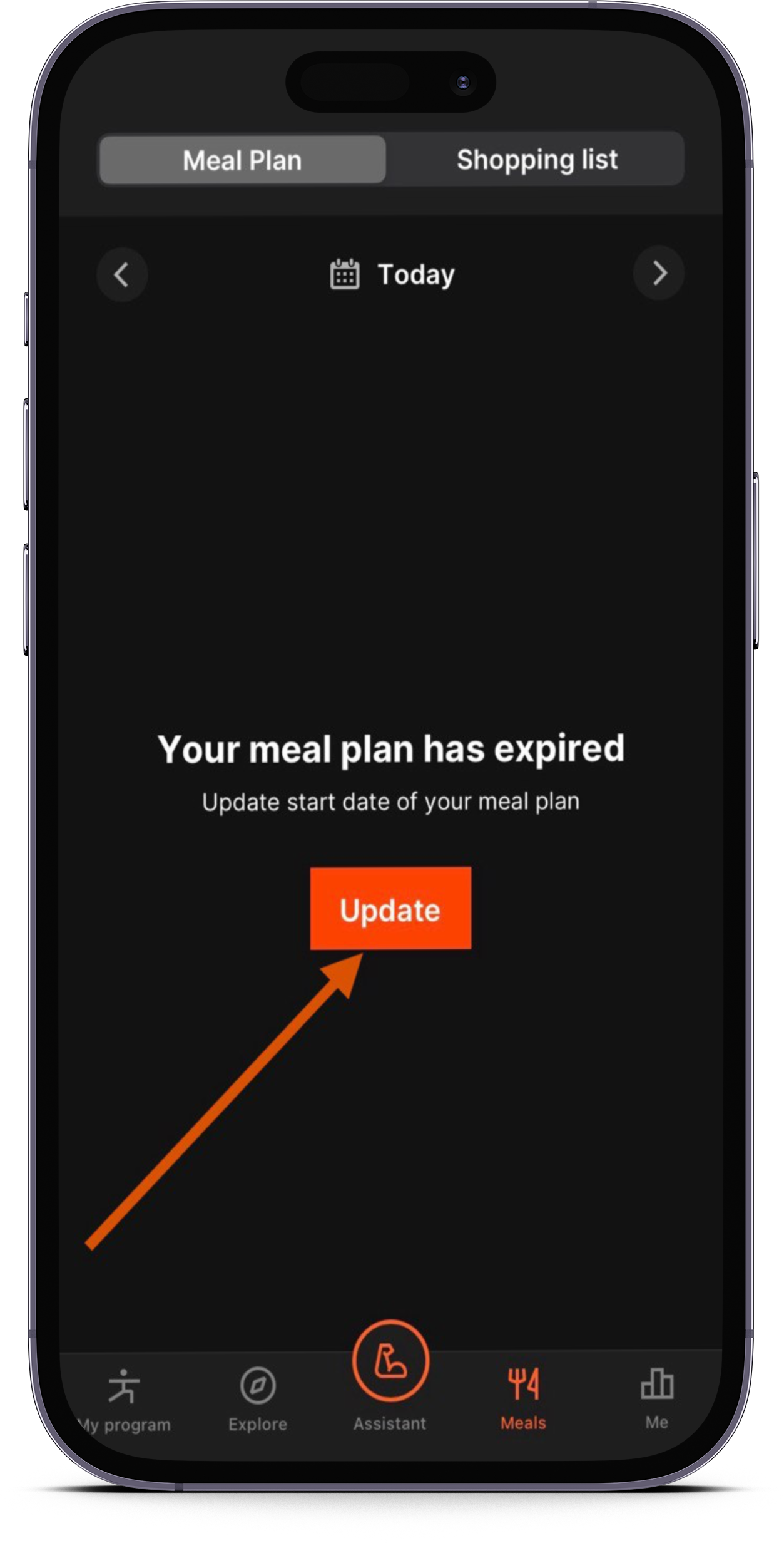 The app says that my meal plan has expired – MadMuscles