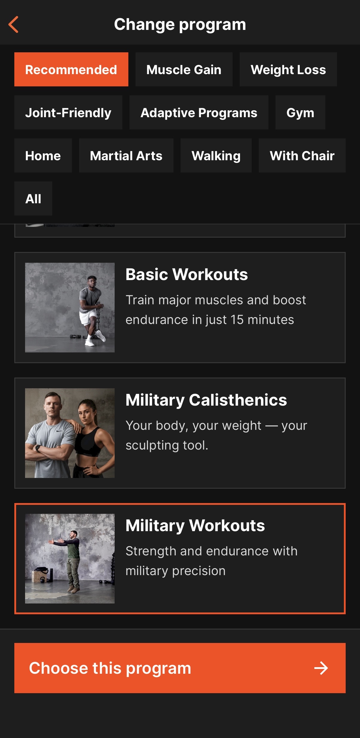 How do I change the workout type? – MadMuscles